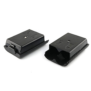 E-outstanding Battery Case 2PCS Black AA Battery Back Covers Holders Shells for Xbox 360 Wireless Controller