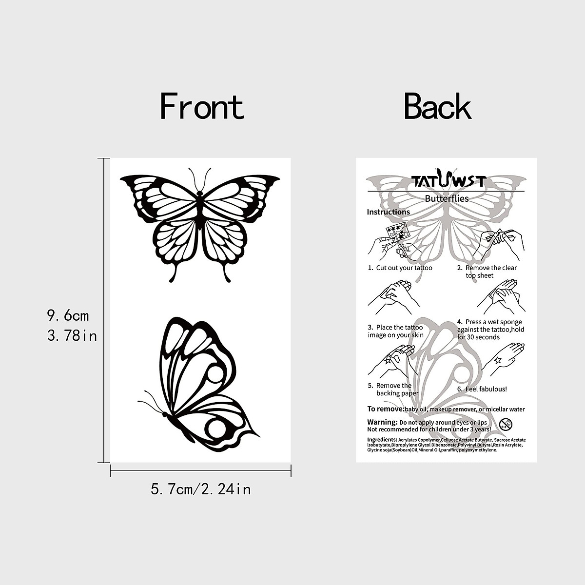 Realistic Temporary Tattoos for Women - 60 Sheets Tiny Small Removable Adult Fake Tattoos,185 Pcs Minimalist Waterproof Inspirational Quotes Words Wild Flower Floral Bouquet Adults Tattoo Stickers