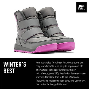 Sorel Youth Unisex Little Children's Whitney II Strap Waterproof Boots - Quarry, Grill - Size 6