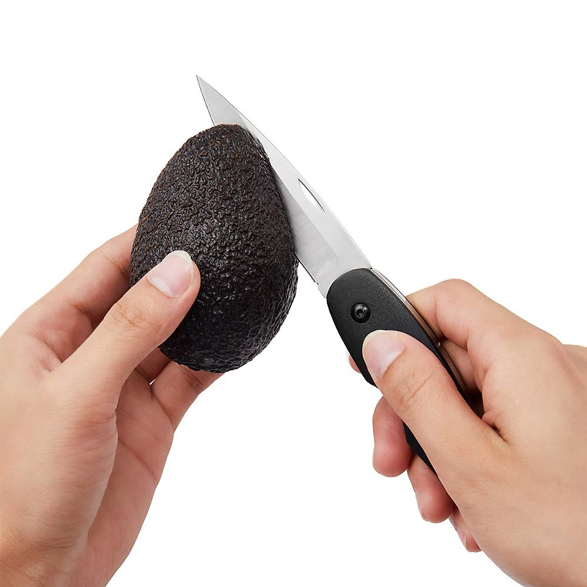 wonderoad Sharp Folding Fruit Knife Spoon Combo Blade 3.5" Avocado Slicer Kiwi Cutter Travel Camping Utensils Stainless Steel Kitchen Vegetable