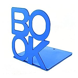 Book Stopper Bookends Alphabet Shaped Metal Bookends Iron Support Holder Desk Stands for Books Book Stand Book Stand Book Ends Gift ( Color : Blue )