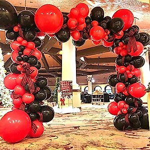 Black Red Balloon Garland Arch kit backdrop 136pcs Classic color scheme for Wedding Birthday Balloons Hollyween theme Party babyshower Decorations