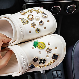 Bling Shoe Charms for Women and Girl Luxury Shoe Accessories with Rhinestone and Imitated Pearl Designer Jewelry Shoe Charms DIY Shoe Decoration