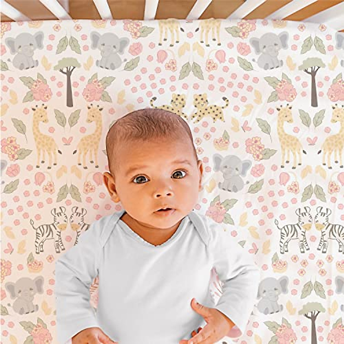 The Peanutshell Crib Bedding Set for Baby Girls, Wildest Dreams, 3 Pieces