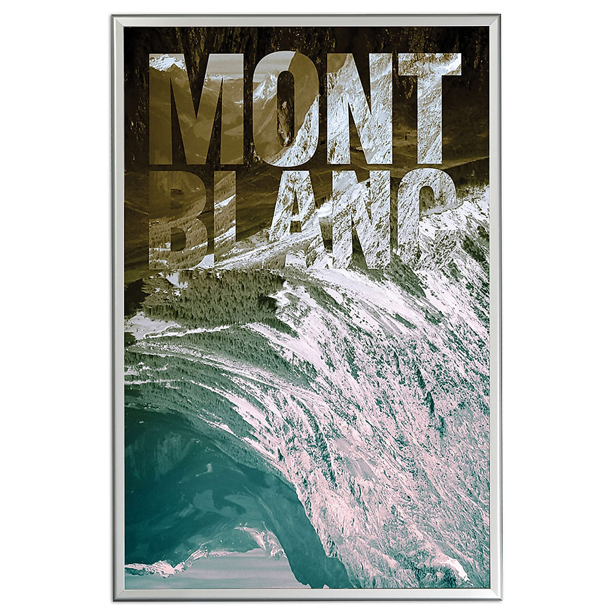 M&T Displays Snap Poster Frame Silver 1.25" Aluminum Profile Front Loading Wall Mounting Photo Picture Document Certificate Sign Holder Mitered Corner Anti Glare Cover (Silver, 40x60 in)