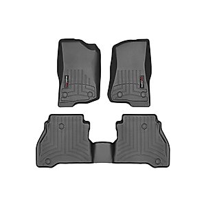 WeatherTech Custom Fit FloorLiners for Jeep Gladiator - 1st & 2nd Row (441313-1-4), Black
