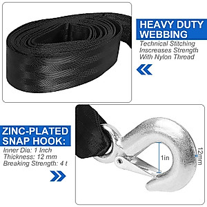 Acrux7 2Pcs Boat Winch Strap 2" x 20' Boat Trailer Winch Strap with Hook Heavy Duty Tow Straps for Boat, Fishing Jet Ski, Towing Replacement Securing Tie Down Marine, Break Strength 6600lbs