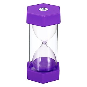 PATIKIL 10 Minute Sand Timer, Hexagon Small Sandy Clock with Plastic Cover, Count Down Sand Glass for Games, Kitchen, Party Favors DIY Decoration, Purple