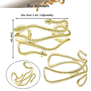 RechicGu Gold Chic Egypt Cleopatra Swirl Snake Arm Cuff Armlet Armband Open Bangle Bracelet