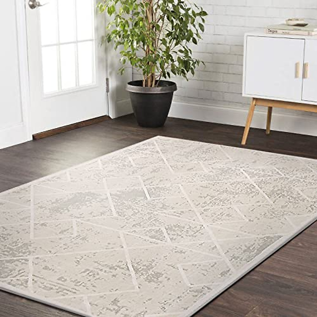 Leesentec Area Rugs Moroccan Geometric Stripe Rug for Living Room Bedroom Floor Mat Washable Rug Soft Non-Slip Carpet Imitation Cashmere Indoor Rugs Home Decor (YR22, 2' 7" x 3' 11" Rectangular)