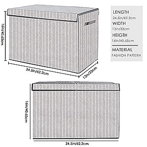 VERONLY Kids Toy Box Chest Storage with Lid Set of 2 - Collapsible Sturdy Toys Boxes Organizer Bins with Handles for Nursery,Playroom,Closet Home Organization