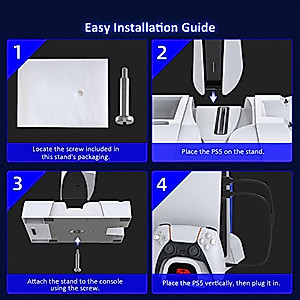 NexiGo PS5 Accessories Cooling Stand with LED Lighting Fans and Dual Controller Charger Station for Playstation 5 Console, Upgraded Multifunctional Stand with Charging Dock, 10 Game Slots, White