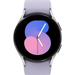 SAMSUNG Galaxy Watch 5 40mm Bluetooth Smartwatch w/Body, Health, Fitness and Sleep Tracker, Sapphire Crystal Glass, Enhanced GPS Tracking, US Version, Silver Bezel w/Purple Band (Renewed)