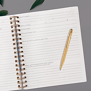 Paper 'n Such Guest Book for Vacation Home Visitors - Guestbook for Short Term Rentals, Vacation Rental, Beach House, Hosts Essentials, Spiral Hardcover Welcome Log - 200 Pages (White/Blue)