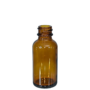 GlassBottleOutlet (Pack of 108) 1 oz. Amber Boston Round with Black Fine-Mist Sprayer