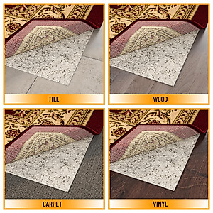 Ottomanson Non Slip Rug Pad Grip 3X10 1/8 Thick, Protection for Any Flooring Surface, Keep your Runner Rug and Area Rugs in place, 2'6'' x 9'11", Beige