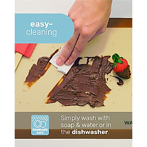 Silicone Baking Mats Set of 3, 1 Half Sheet, 1 Quarter Sheet & 1 Round Nonstick Silicone Mats for Baking - Food Grade Silicone Baking Sheets for Cookies Macarons Bread Pastry Pizza