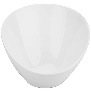 Yesland 2 Pack Porcelain Angled Serving Bowls - 26 Oz White Salad Bowls - Ceramic Pasta Bowls for Cereal, Soup, Salad, Rice, Prep