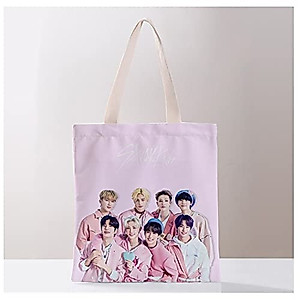 Kpop STRAY KIDS Shoulder Bag,STRAY KIDS Merchandise Crossbody Handbag Casual Tote for Girl and Boys(Pink)