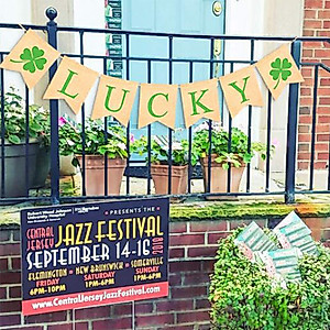 NY 2 Pack Shamrock Burlap Banner,Burlap Banner for Mantel Fireplace Spring Holiday Accessory Wall Decorations Home Indoor Outdoor Party Green Decor