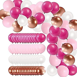 Barbie Bachelorette Party Decorations Valentine's Day Decorations Pink Princess Birthday Party Decorations Girl Barbie Princess Party Decorations Hot Pink and White Balloons Garland