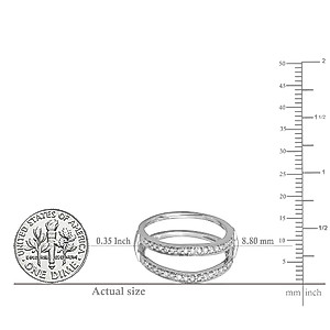Dazzlingrock Collection 0.33 Carat (ctw) 14K Round Diamond Wedding Band Double Guard Ring 1/3 CT, White Gold, Size 6.5