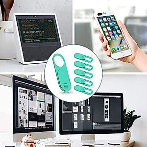 ONKENTET 6PCS Webcam Cover Slide Compatible with Tesla Model 3 Y X S 2017-2023 Accessories Car Camera Cellphone Laptop Privacy Covers Slide Frosted Interior Cabin Front Camera Thin Cover (Green)