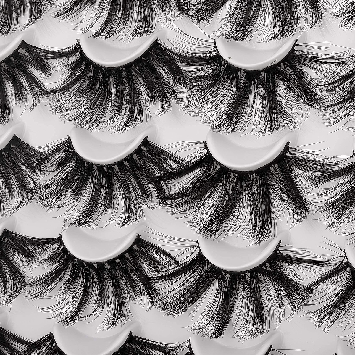 False Eyelashes Mink Lashes 25mm Long Eye Lashes Pack Dramatic 6D Wispy Thick Volume Fake Eyelashes by Geeneiya (2 Styles Mixed)