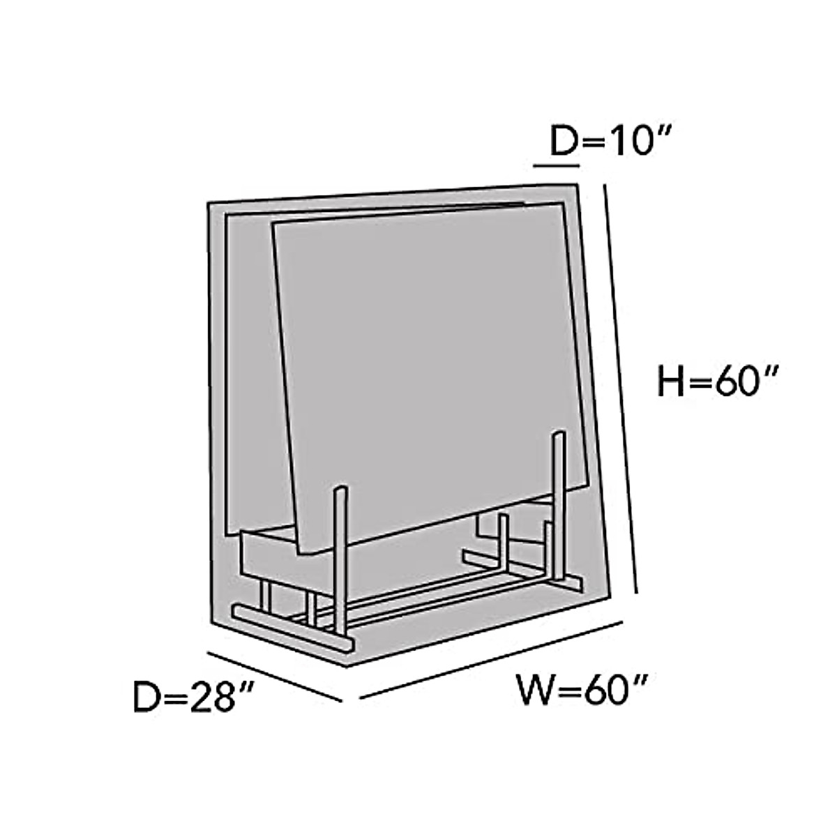 Covermates Upright Ping Pong Table Cover - Indoor/Outdoor Tennis Covers, Heavy Duty Water-Resistant for Foldable Kettler Table, Classic 12-Guage Vinyl, 60W x 28D x 60H, Black