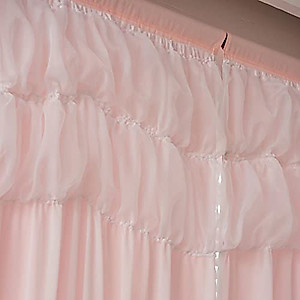 GY Nursery Curtains Catarina Layered Solid Blackout and Sheer Window Curtain Panel Pair for Kids/ Girls Bedroom Living Room Nursery, Blush Pink, 42x63 Inch, Set of 2 Panels