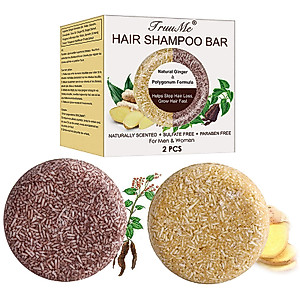 TruuMe Hair Darkening Solid Shampoo Bar, 2Pcs, Helps Stop Hair Loss, Hair Regrowth, Treatment for Men & Women, Unscented, Natural, Paraben Free, Sulfate Free, Damaged, Thin Hair
