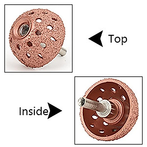 Bowl Type Tire Buffing Wheel, 1.65" & 2.15" Grinding Head Tungsten Steel Buffing Wheel for Pneumatic Tire Repair, Furniture Polish, Rust Paint Removal Tools(2Pcs)