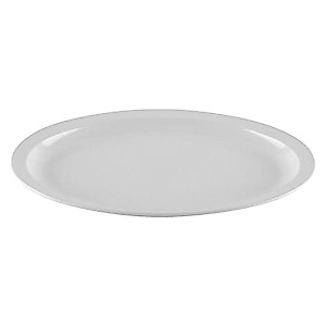 G.E.T. OP-614-W Melamine Oval Serving Platter, 13.25" x 9.75", White (Set of 12)