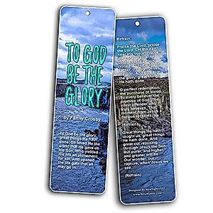 Hymn Bookmarks Series 1 - Amazing Grace (60-Pack) - Classic Gospel Song Lyrics - Bring You Back to The Good Old Day Worship - Stocking Stuffers for Men Women