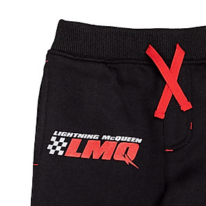 Disney Pixar Cars Lightning McQueen Toddler Boys Fleece 2 Pack Jogger Pants Red/Black 3T