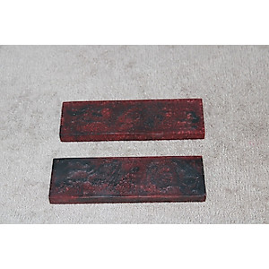 Resin Knife Scales Blank for DIY Crafts Knife Gun Handle Decoration, Exotic Knife Scales,Timber Handle Plate for Music Instruments (Burgundy)