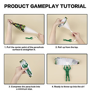 ZWBLZY Army Camo Parachute Toys for Kids - Hand Throwing Kids Outdoor Games Toys ，Army Men Action Figures Tangle Free Throwing Toy Parachute Outside Toys Gifts for Kids Ages 3-16