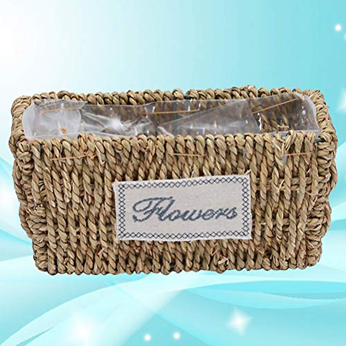 Hemoton Woven Hamper Basket with Handles Wicker Seagrass Belly Basket Wicker Flower Basket with Handle Wicker Hamper Baskets for Gifts Flower Pot Indoor Flower Girl Storage Basket Bamboo