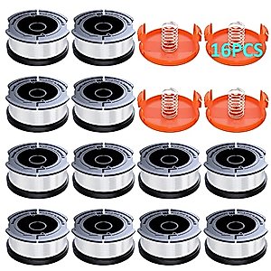 16 Pack String Trimmer Line for Black+Decker,(AF-100)String Trimmer Replacement Spool,30ft 0.065" Autofeed String Trimmer Line,Suitable for Black+Decker Trimmer Line(12 Spools,4 Spool Caps,4 Springs)