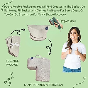 IK Mart Stair Basket - Cotton Rope Stair Baskets for Carpeted Stairs, Internal Support for 16'' Carpeted Stairs Organizer and Wooden Stairs - Perfect Basket for Toys, Laundry & Clothes Storage