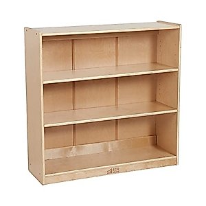 ECR4Kids Classic Bookcase, 36in, Adjustable Bookshelf, Natural