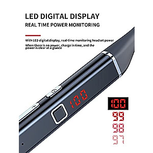 Bluetooth Neckband Headphone V5.1 Magnetic Earbuds with 100H Battery Life,Foldable Wireless Sport Earphones with Mic for Gym Running Driving,Noise-canceling Headset with TF Card Slot