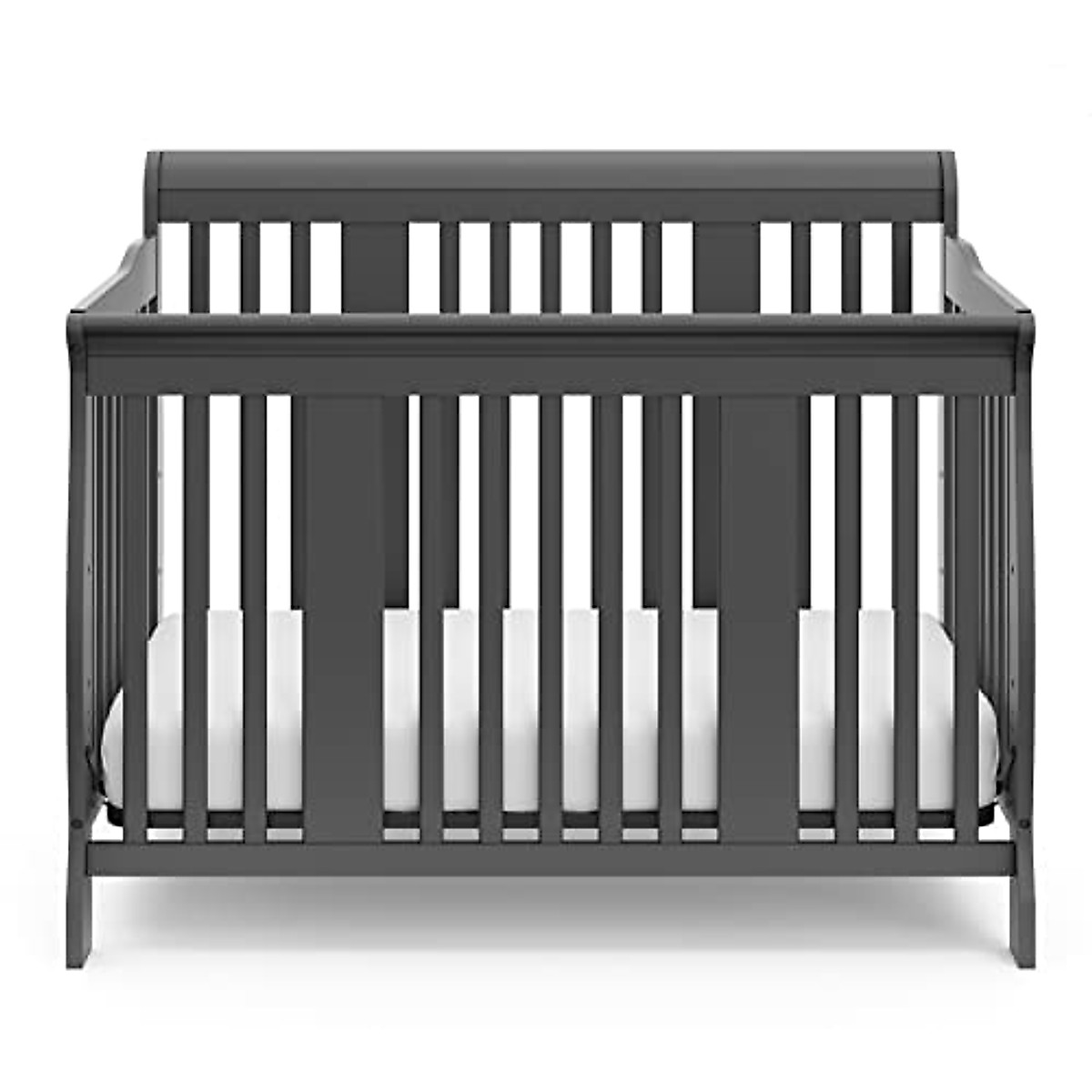 Storkcraft Tuscany 4-in-1 Convertible Crib, Gray, Easily Converts to Toddler Bed, Day Bed or Full Bed, 3 Position Adjustable Height Mattress (Mattress Not Included)