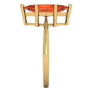 Clara Pucci 2.5 ct Marquise Cut Solitaire Red Simulated Diamond Engagement Bridal Promise Anniversary Ring 18K Yellow Gold Size 7.75