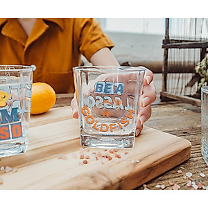 Silver Buffalo Ted Lasso 10-Ounce Mini Rocks Glasses | Set of 4