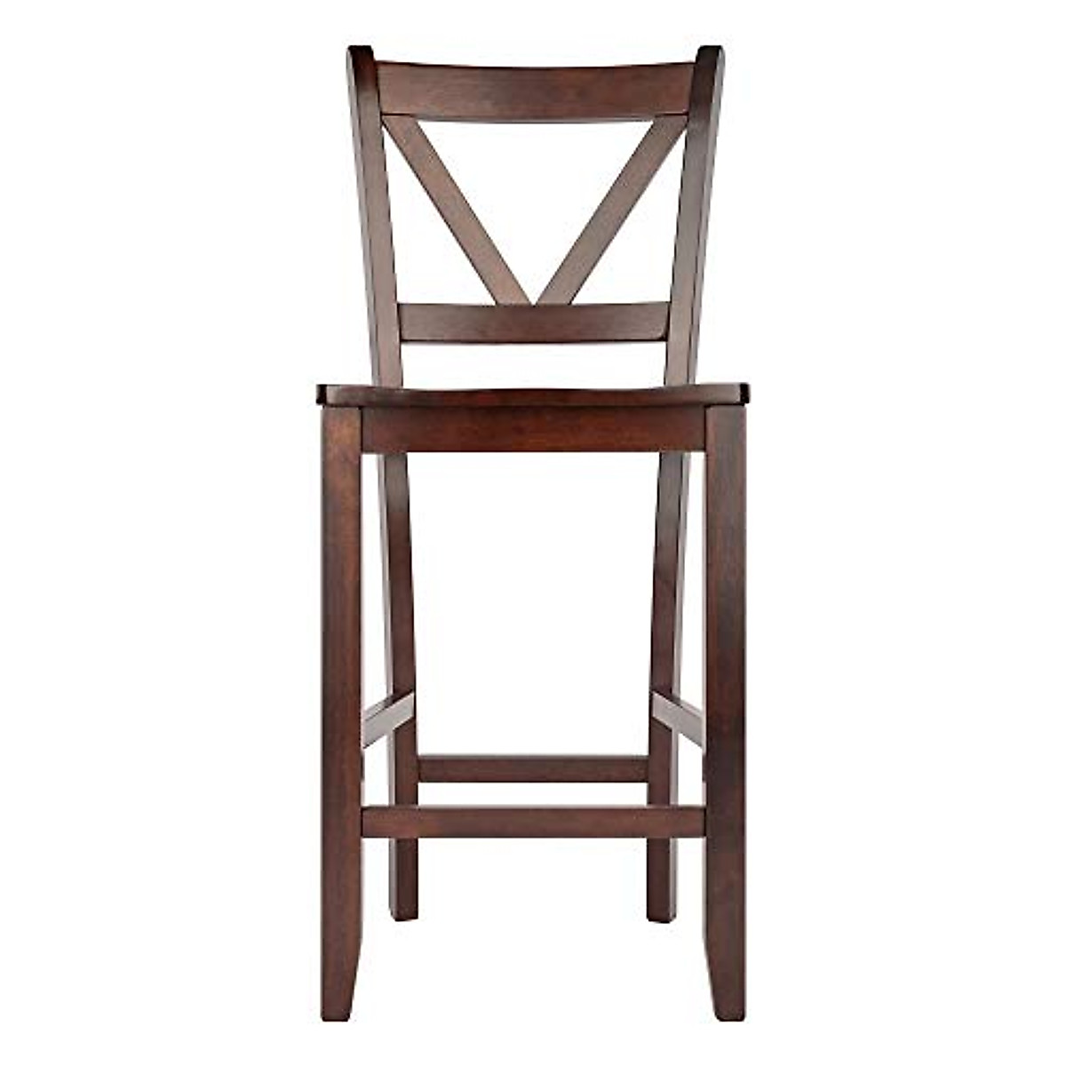Winsome Wood Victor 2-Piece V-Back Counter Stools, 24-Inch, Brown