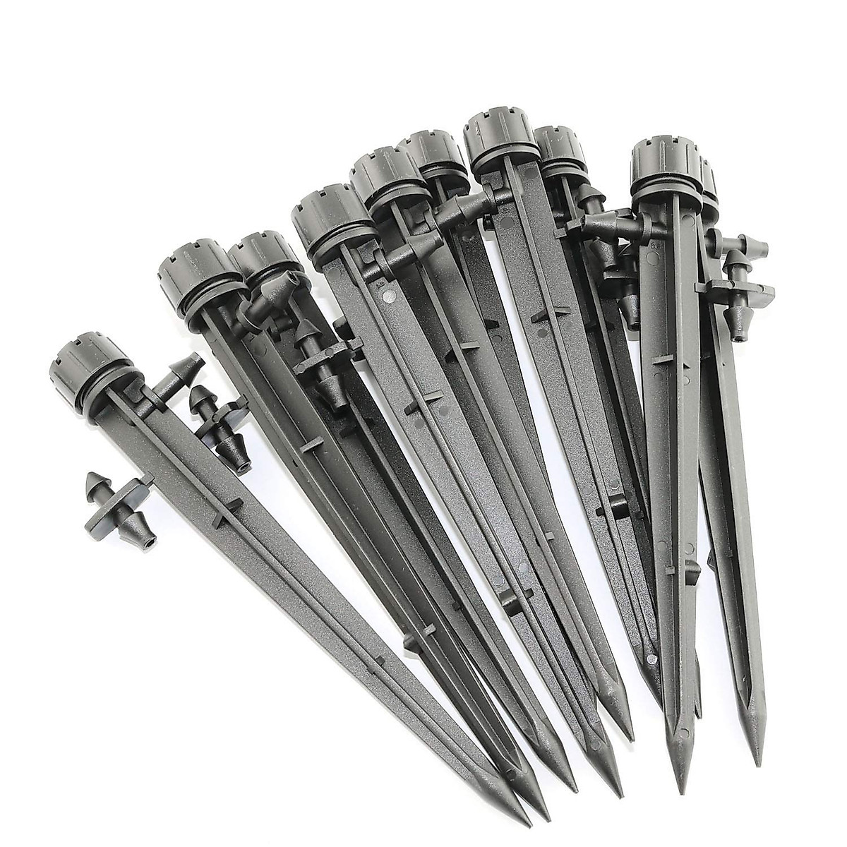 DGZZI 20pcs Adjustable Irrigation Drippers Garden Sprinkler 360 Degree 8 Holes Water Flow Irrigation Drippers Connector for 4/7 MM Tube