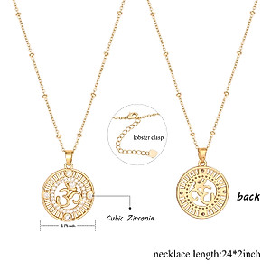 PERNNLA PEARL Sanskrit Symbol Om Satellite Beaded Chain Necklace 18K Gold Plated Aum Ohm Yoga Charm Pendant Long Necklace With CZ