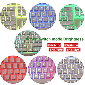 Backlit RGB Keyboard and Mouse Combo, Adjustable Breathing Lamp Wired Gaming Keyboard, Wrist Rest Keyboard 5 Adjustable DPI Gaming Mouse Adjustable Breathing Lamp for Mac, PC, Laptop Gamer (White)