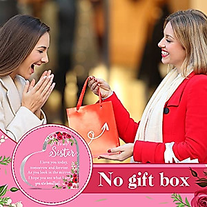 Yulejo Acrylic Heart Sister Gift from Keepsake Paperweight a is God's Way of Making Sure We Never Walk Alone Memory Gifts Table Centerpiece Decor Birthday for Sisters (Blossom, 6 x 6'')